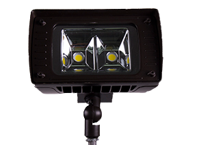 Narrow Beam Flood Light, 40W, 4733 lm, 128 LM/W, 5000K, Yoke Mount, No ...